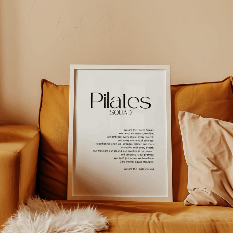 Pilates Squad Pledge Wall Art, Pilates Studio Decor, Exercise Barre ...