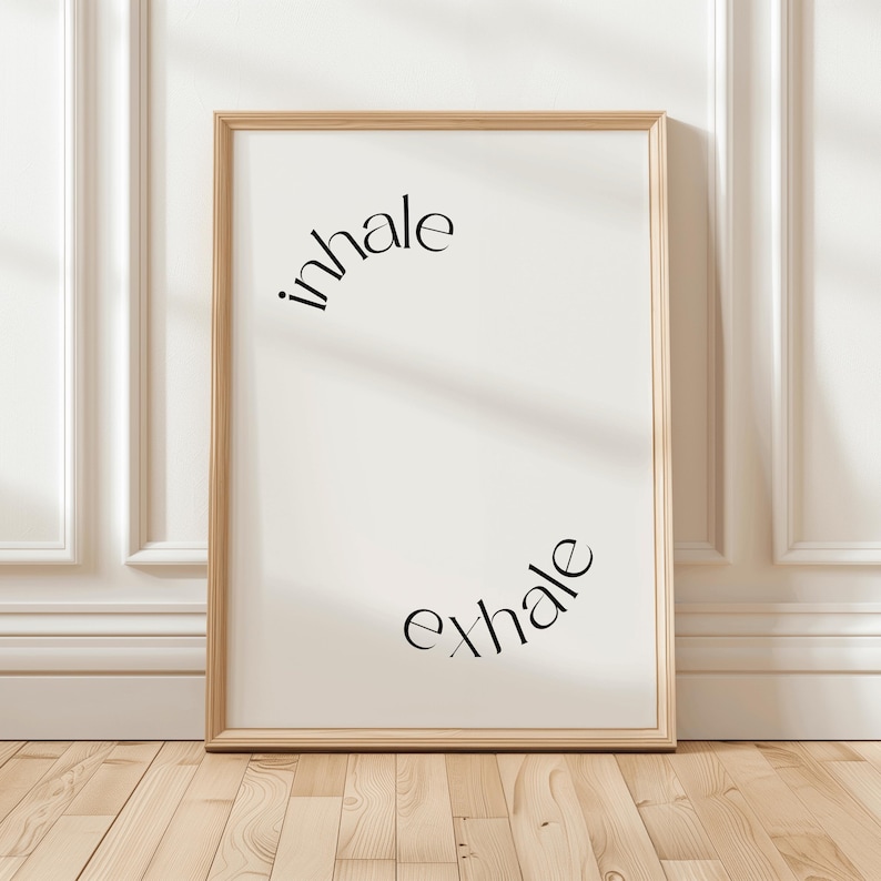 Inhale Exhale Pilates Printable Wall Art, Pilates Studio Decor, Gym ...