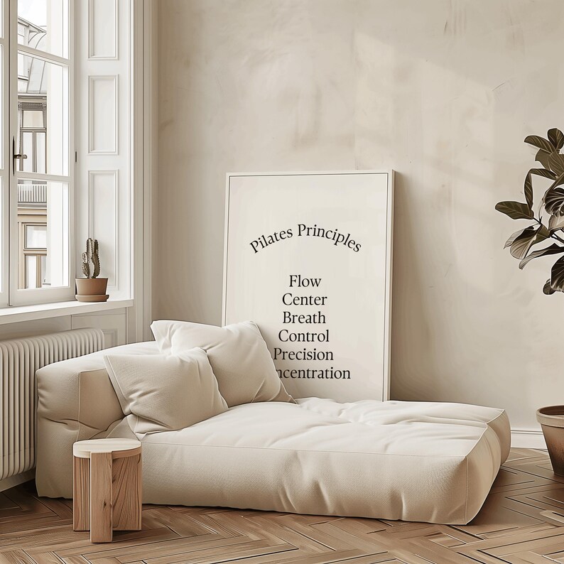 Pilates Principles Wall Art, Pilates Studio Home Decor, Gym Workout ...