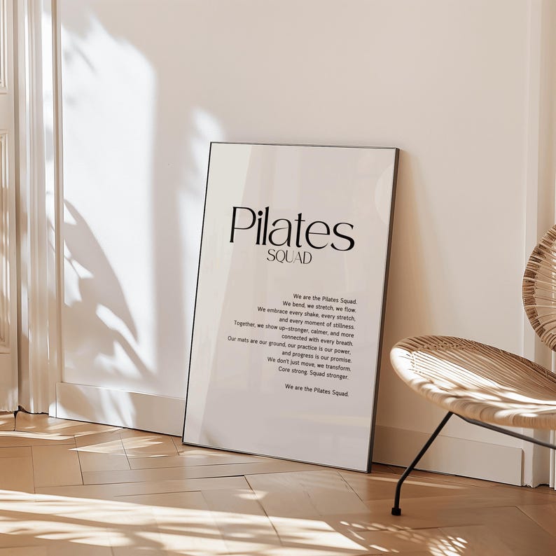 Pilates Squad Pledge Wall Art, Pilates Studio Decor, Exercise Barre ...