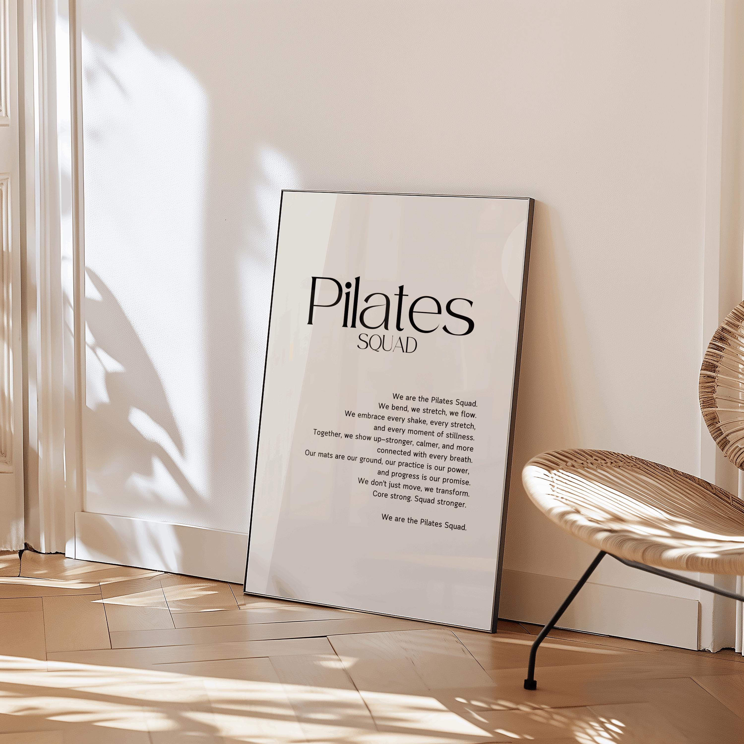 Pilates Squad Pledge Wall Art, Pilates Studio Decor, Exercise Barre ...