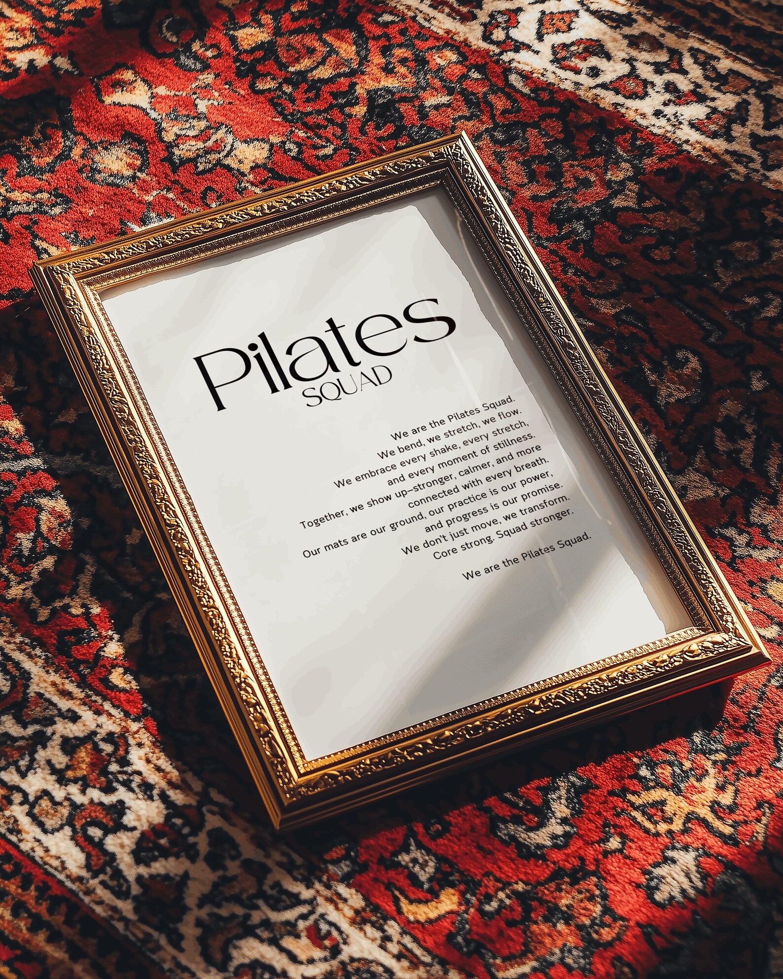 Pilates Squad Pledge Wall Art, Pilates Studio Decor, Exercise Barre ...