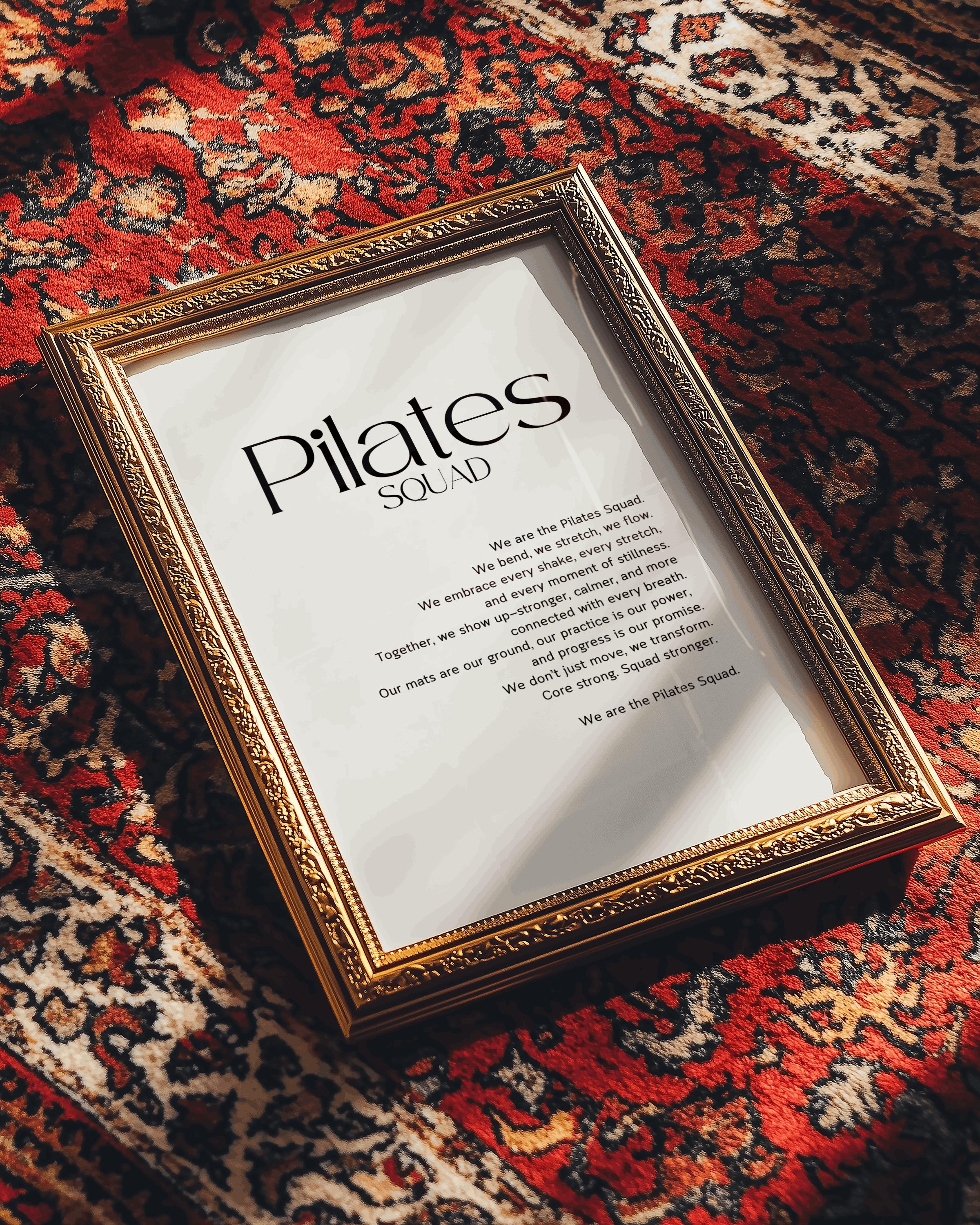 Pilates Squad Pledge Wall Art, Pilates Studio Decor, Exercise Barre ...