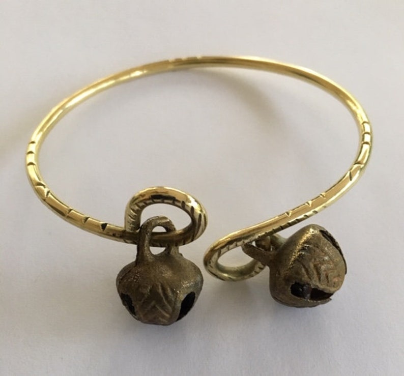 NEW Brass Bangle W/bell Round or Oval | Etsy