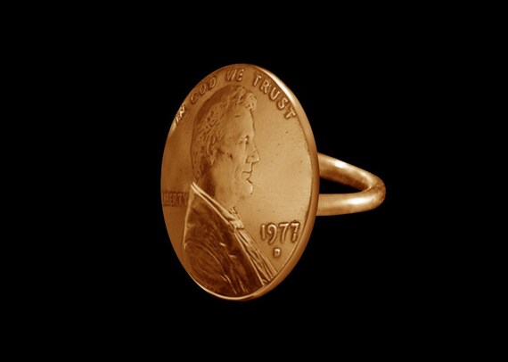 Unisex Jewelry Penny Ring Real US Coins | Etsy