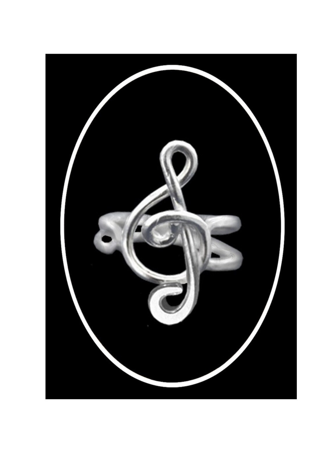 Sterling Silver Music Note Ring Unisex Jewelry Style 5 | Etsy