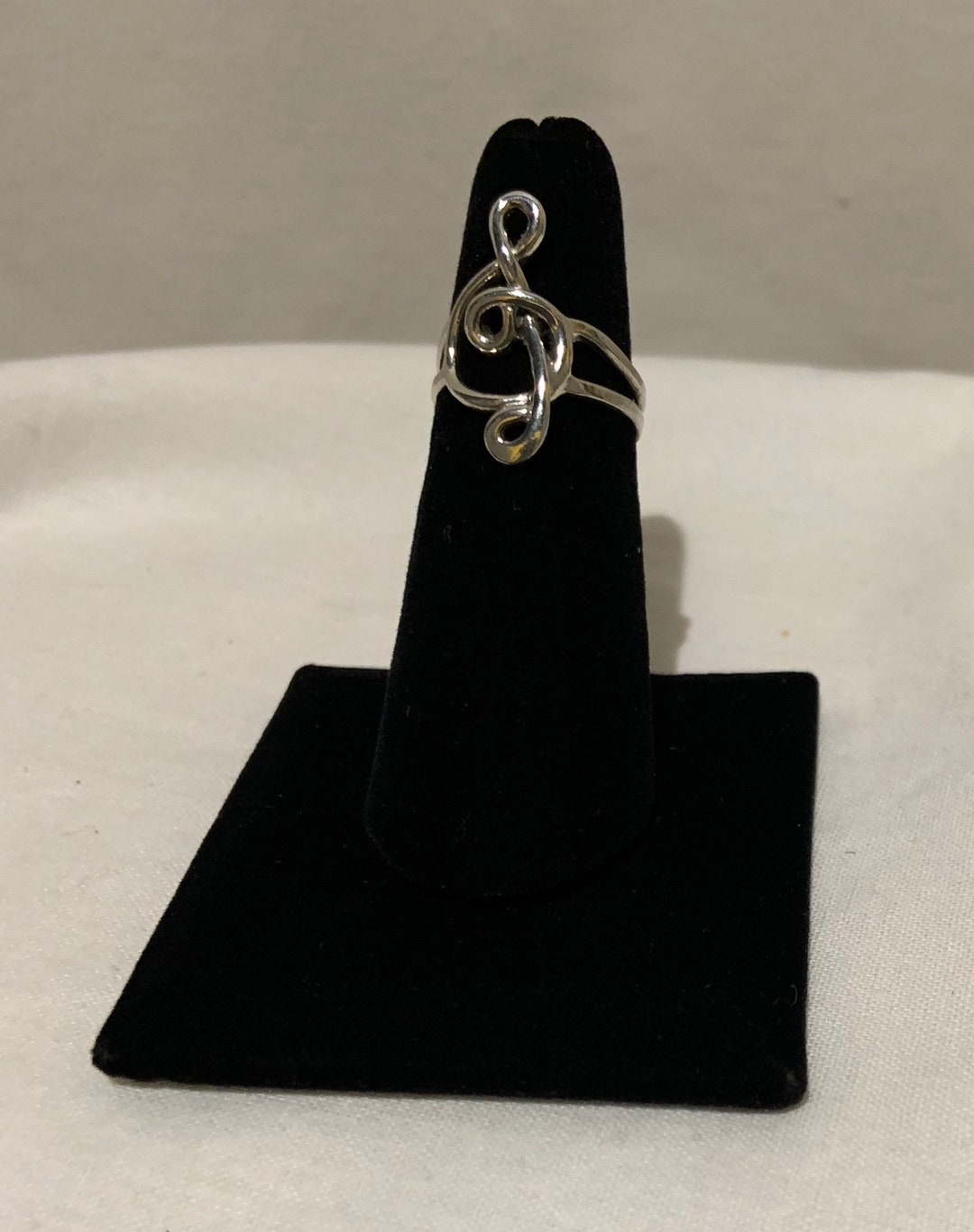 Small Sterling Silver Music Note Ring - Etsy