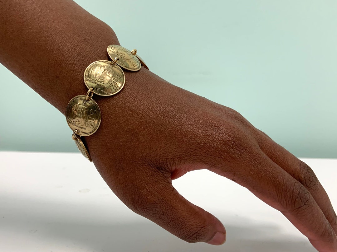 20 Centavos Olmec Head Coin Bracelet (mexicanos Monedas) - Etsy