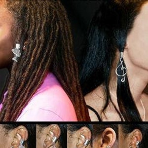 Sterling Silver Music Note Ear Cuff Dreadlock Jewelry - Etsy