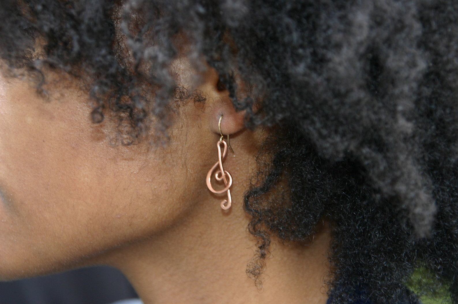 Handcrafted Copper Music Note Earrings Classic Treble Clef - Etsy