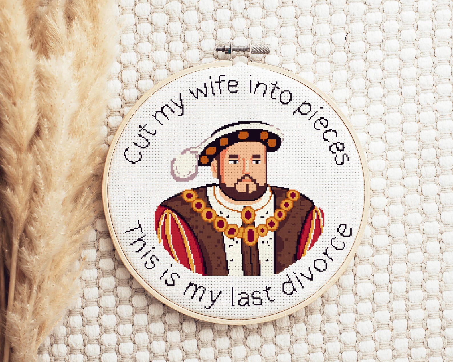 Henry VIII Cross Stitch - Snarky PDF Pattern - Papa Roach Quote ...