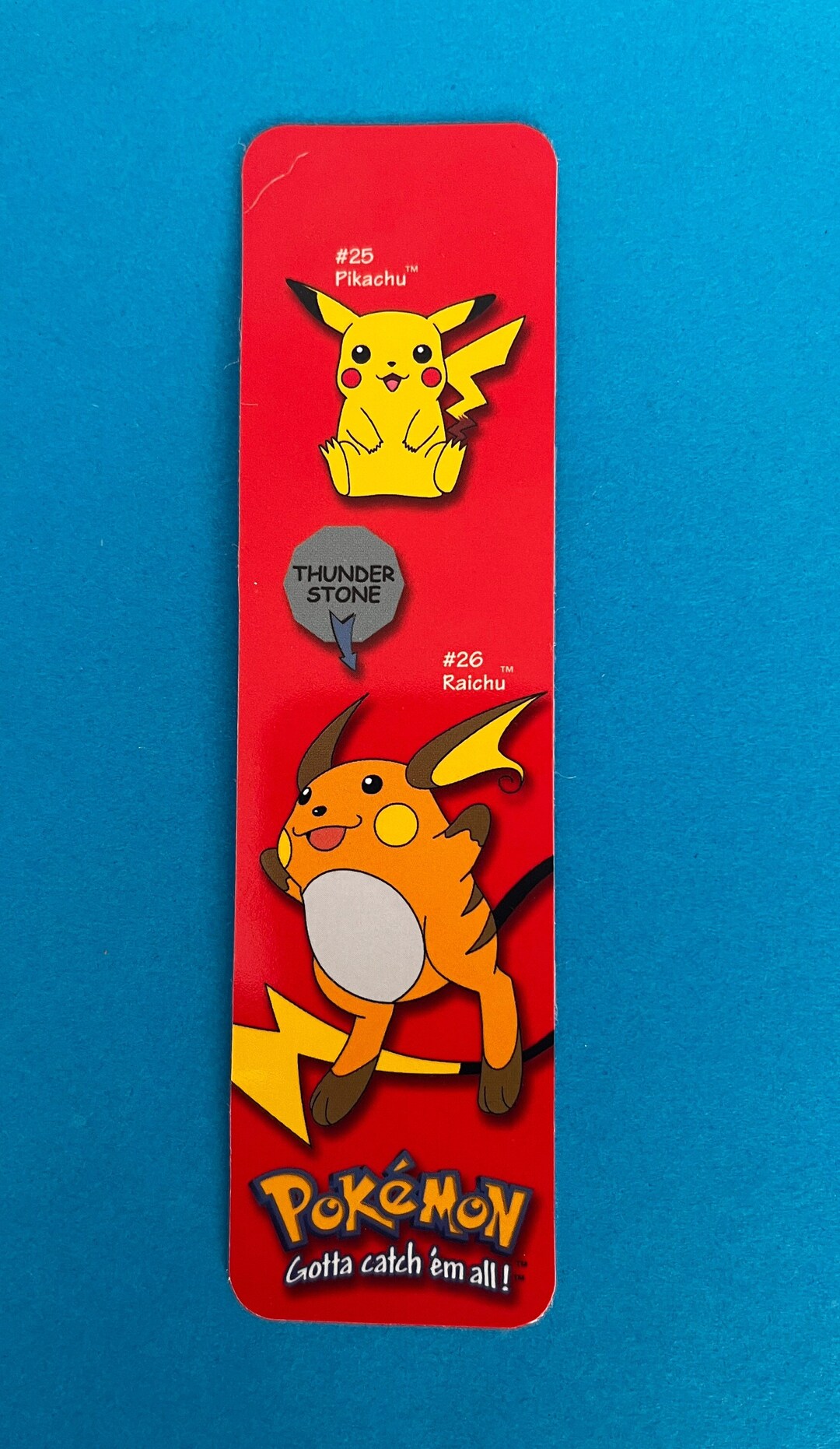Vintage 2000 Pokemon Paper Bookmark With Pikachu and Raichu - Etsy