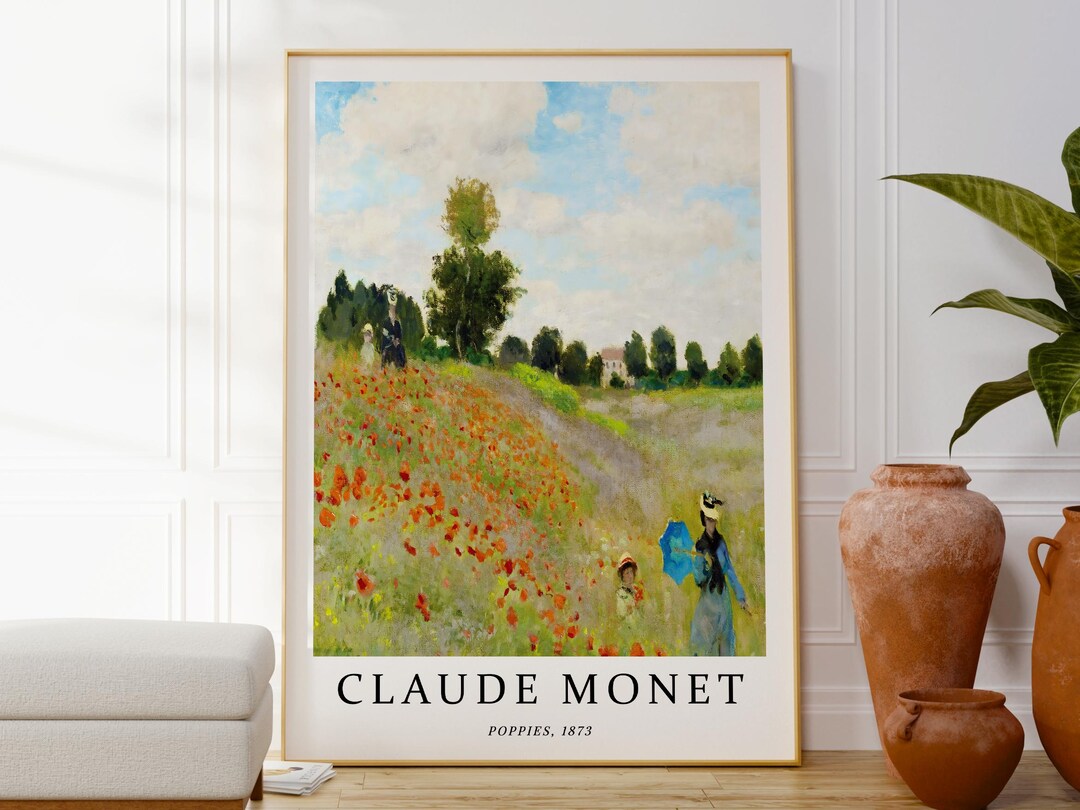 Claude Monet Poppies Beautiful Landscape Print, French Impressionism ...