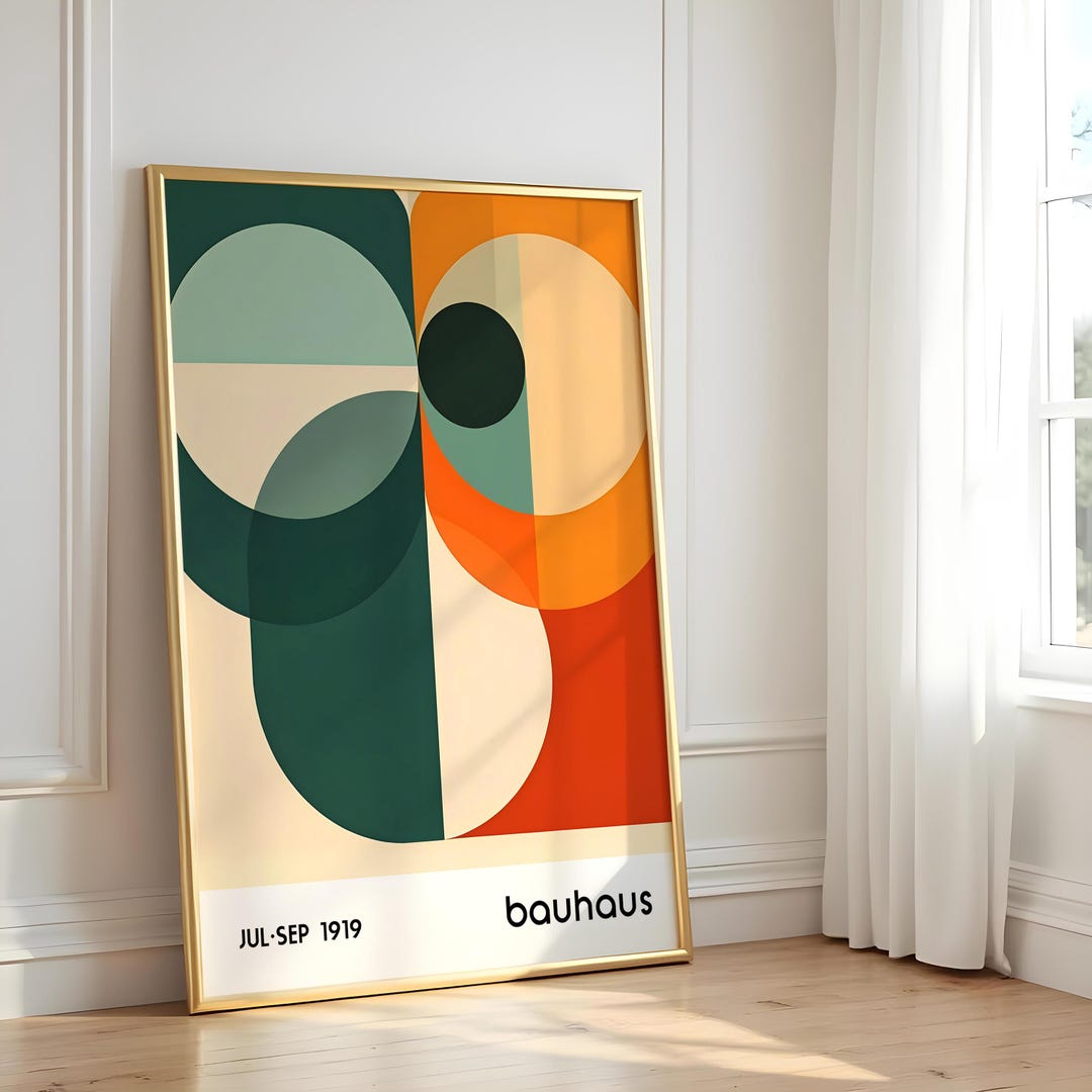 Modern Geometric Bauhaus Art Print, Industrial Abstract Poster ...