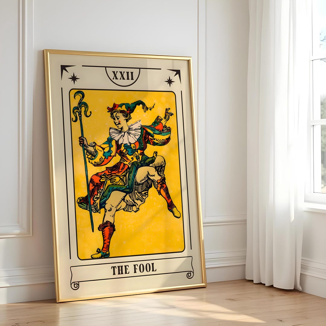 The Fool Tarot Card Print – Vintage Tarot Poster, Mystical Arcana Wall ...