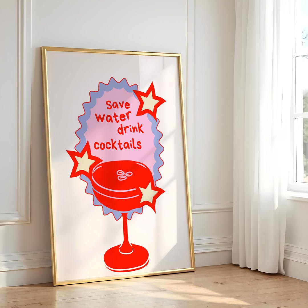 Minimalist Cocktail Illustration, Save Water Drink Cocktails, Alcohol ...