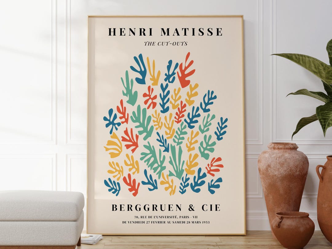 Henri Matisse Floral Cut-outs Print, Colourful Botanical Poster ...