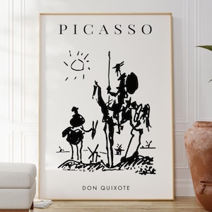 Pablo Picasso Don Quixote Minimalist Art Poster, Contemporary Home Wall ...