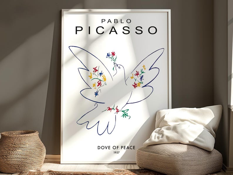 Picasso Dove of Peace Art Print: Minimalist Line Art - Etsy