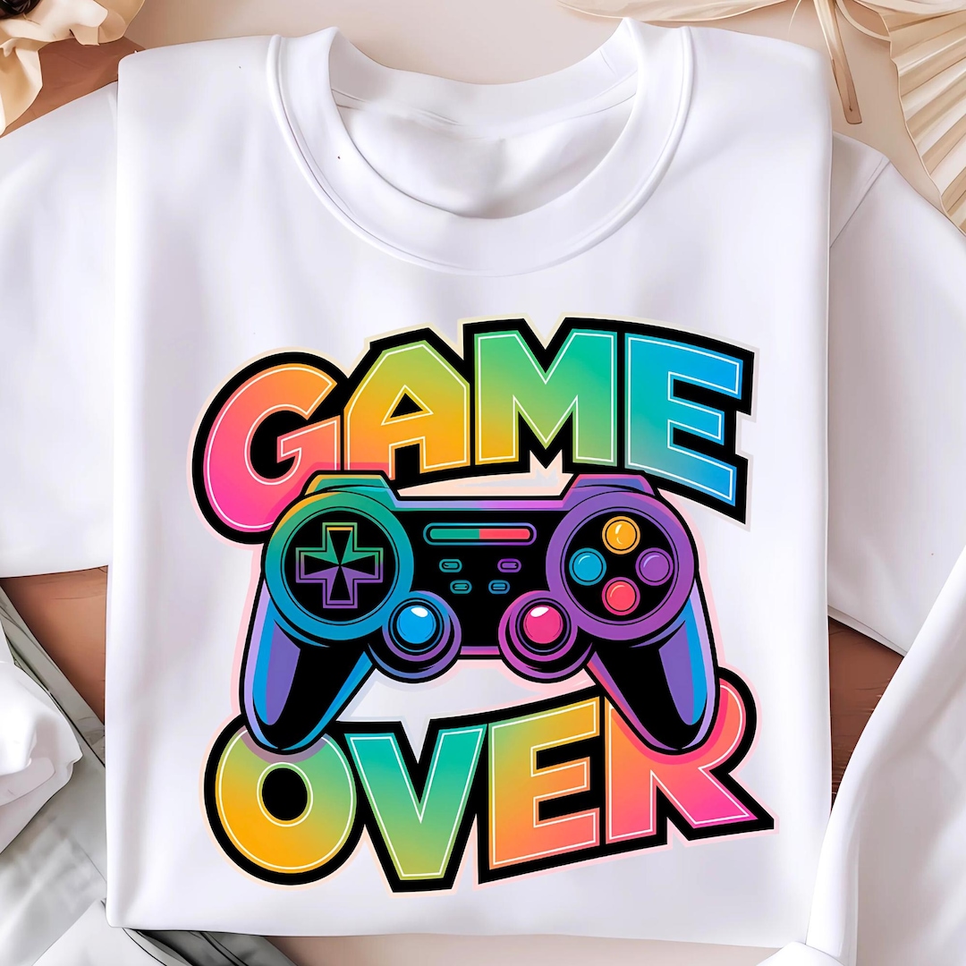 Colorful Game Over Png, Graffiti Gaming Controller Sublimation Design ...