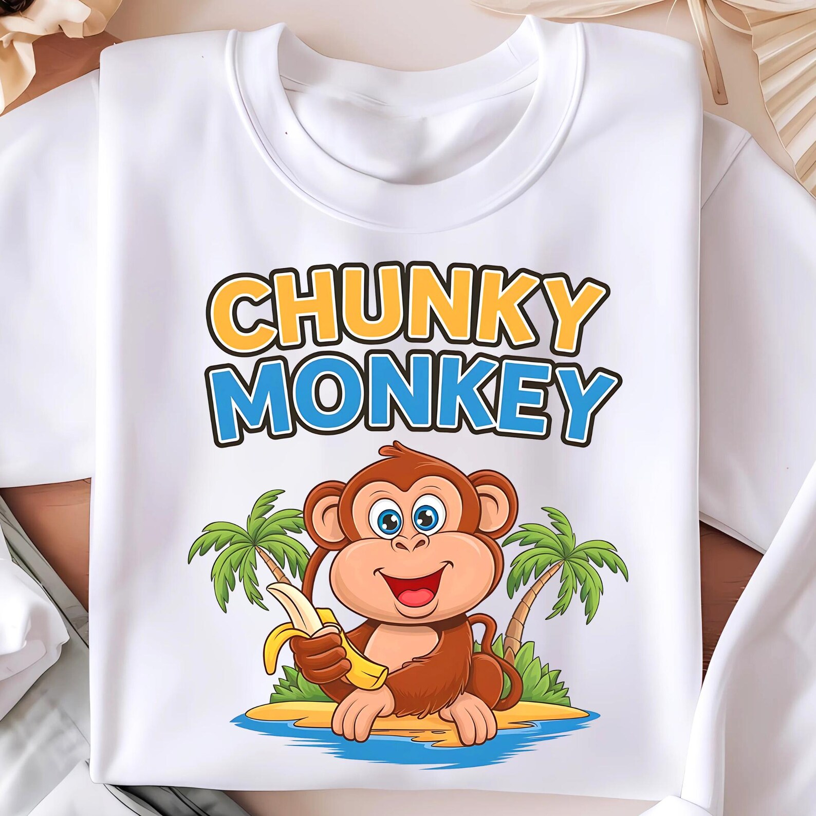 Chunky Monkey Png, Cartoon Monkey Design, Banana Tropical Clipart, Kid ...