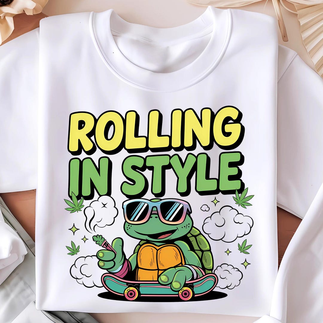 Rolling in Style PNG | Weed Turtle Png | 420 Stoner Digital Art | Weed ...