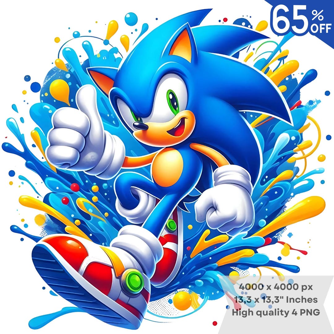 4 PNG Sonic Hedgehog Cartoon Digital Design Art | Vibrant Colors Png ...