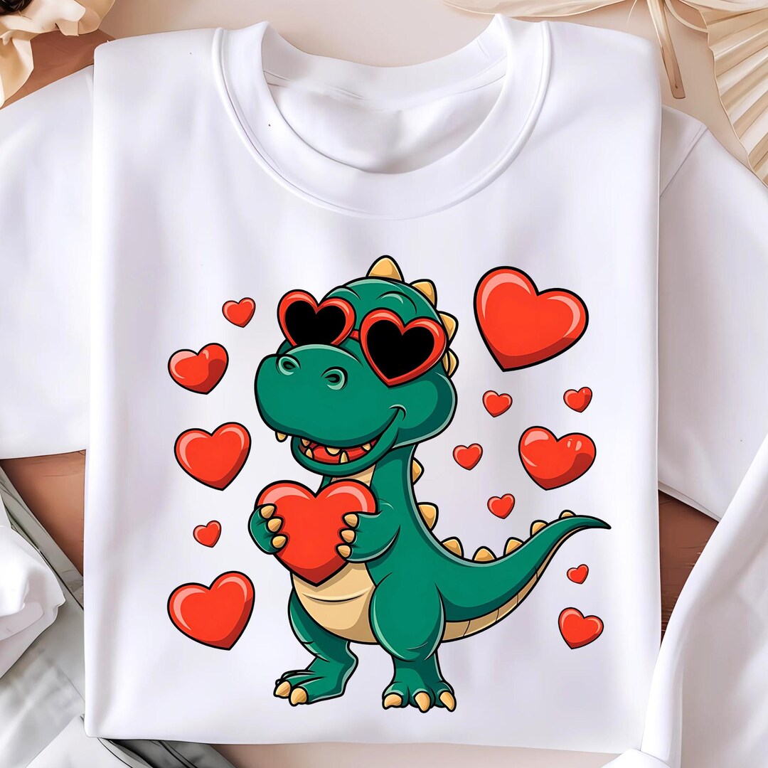 Valentine's Day T-rex Png, Dinosaur Love Png, T-rex Valentine Png ...