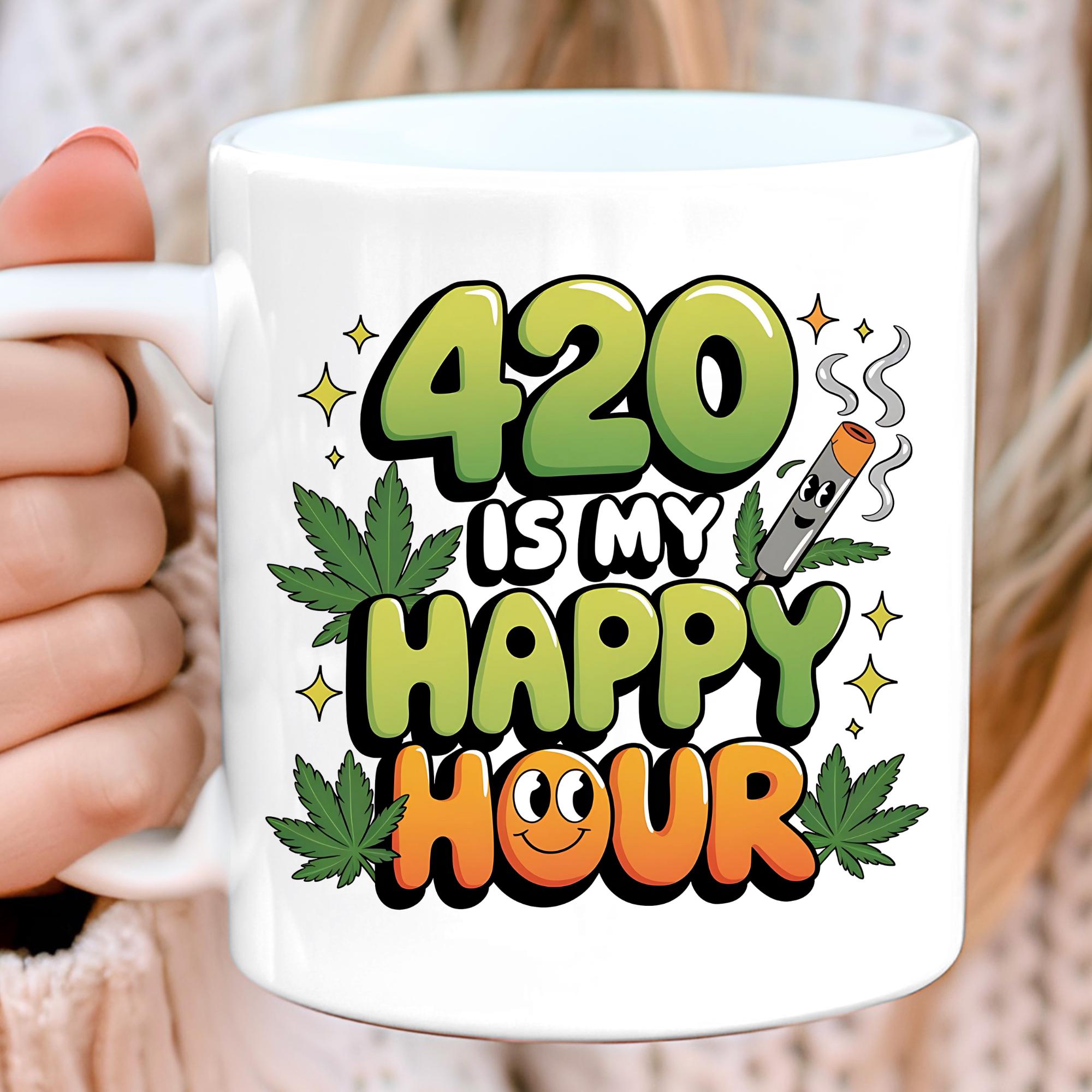 420 Happy Hour PNG | Funny Weed T-shirt Design | Cannabis Sublimation ...