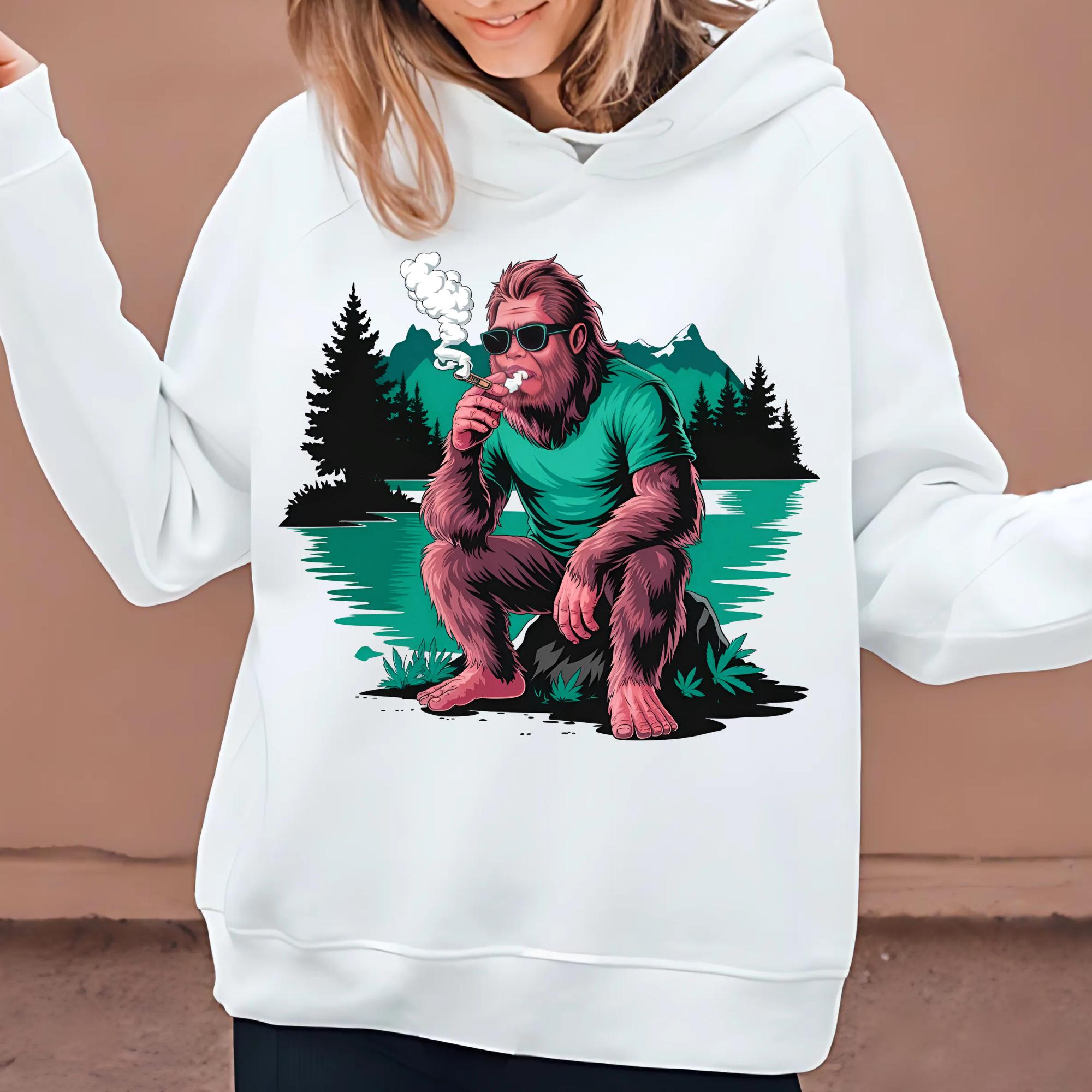 Bigfoot Stoner PNG | 420 Sasquatch Smoking Design | Cannabis Lover PNG ...