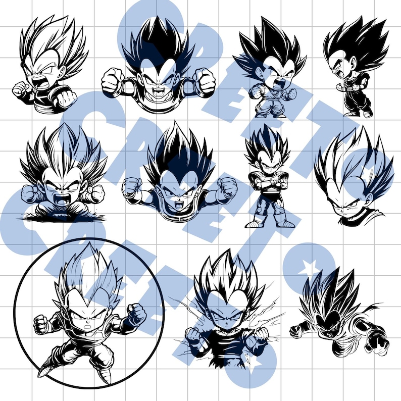 Vegeta SVG Files, Dragon Ball Svg Cut Files for Cricut & Silhouette ...