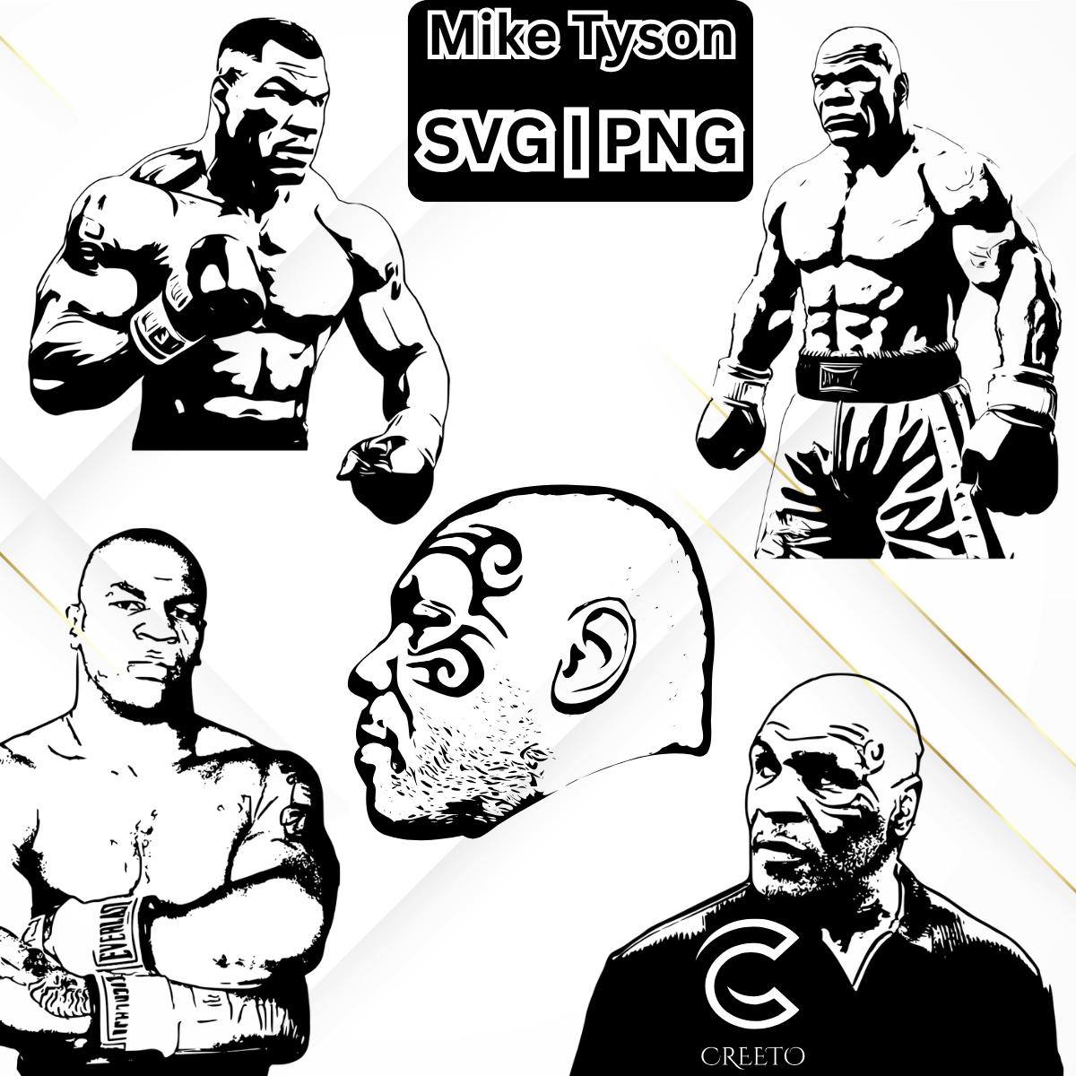 Mike Tyson 5 Design Bundle Vector .SVG and PNG, Boxing Iron Mike Clipart, Miketyson Silhouette ...