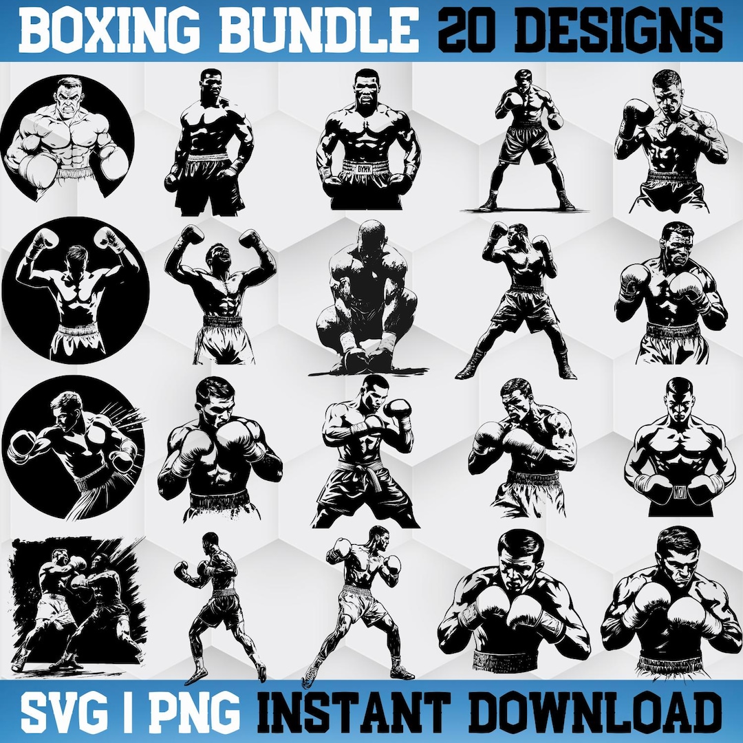 Boxing Svg Bundle, Boxer Svg, Boxing Clipart Svg, Boxing Silhouette ...