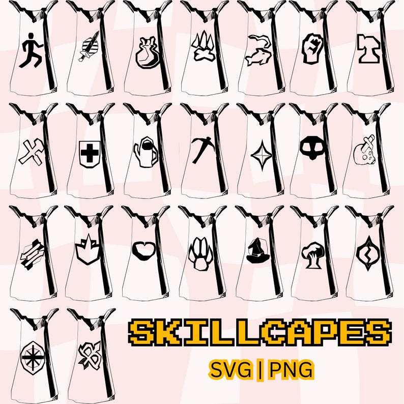 Runescape SVG Bundle, Runescape Cape Svg, OSRS Skill Symbols Old School ...