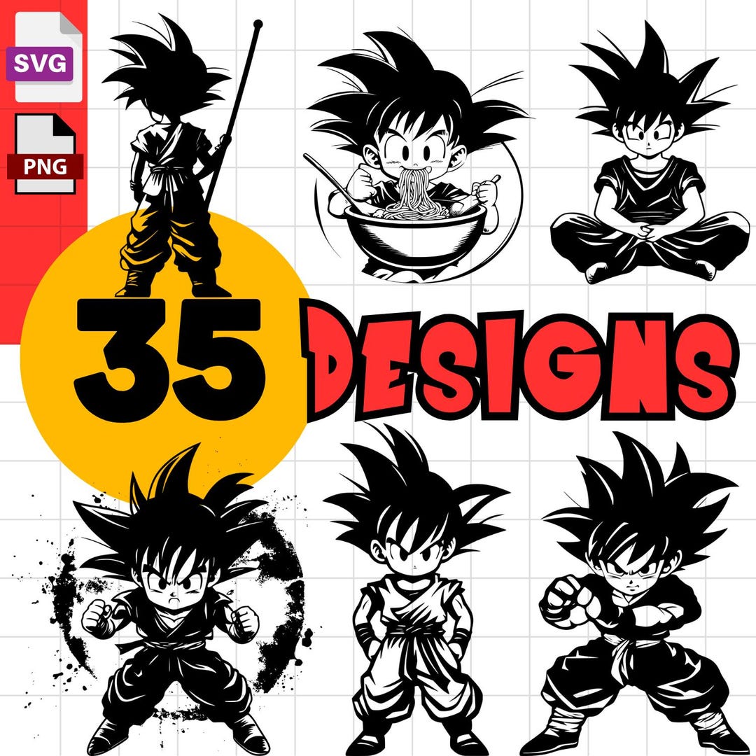 Goku SVG Files, Dragon Ball Svg Cut Files for Cricut & Silhouette, Kid ...
