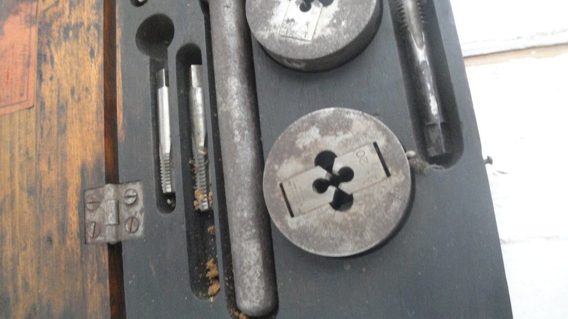 Vintage Little Giant Screw Plate With Tap Wrench Box Wood - Etsy