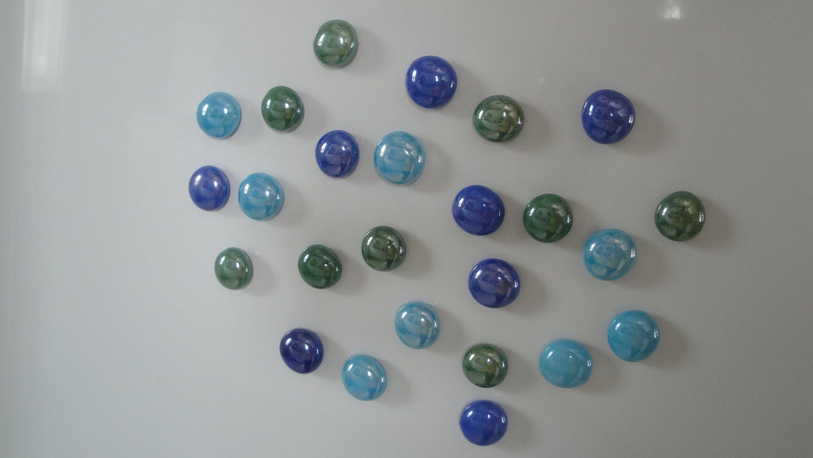 Blues Handmade Glass Pebble Refrigerator Magnets Set of 24 | Etsy