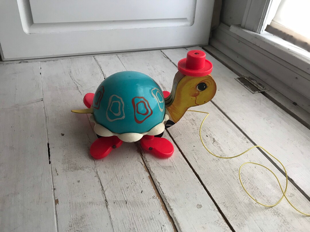 1960's Fisher Price Toe Tap Turtle Pull Toy Vintage 773 - Etsy