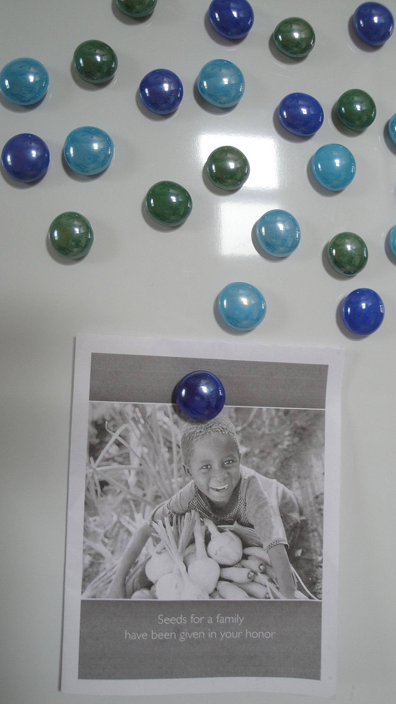 Blues Handmade Glass Pebble Refrigerator Magnets Set of 24 | Etsy