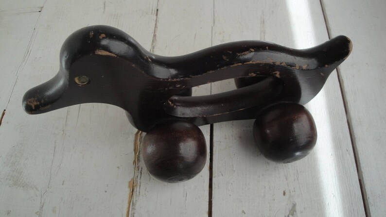 Vintage Wooden Duck on Wheels Toy - Etsy