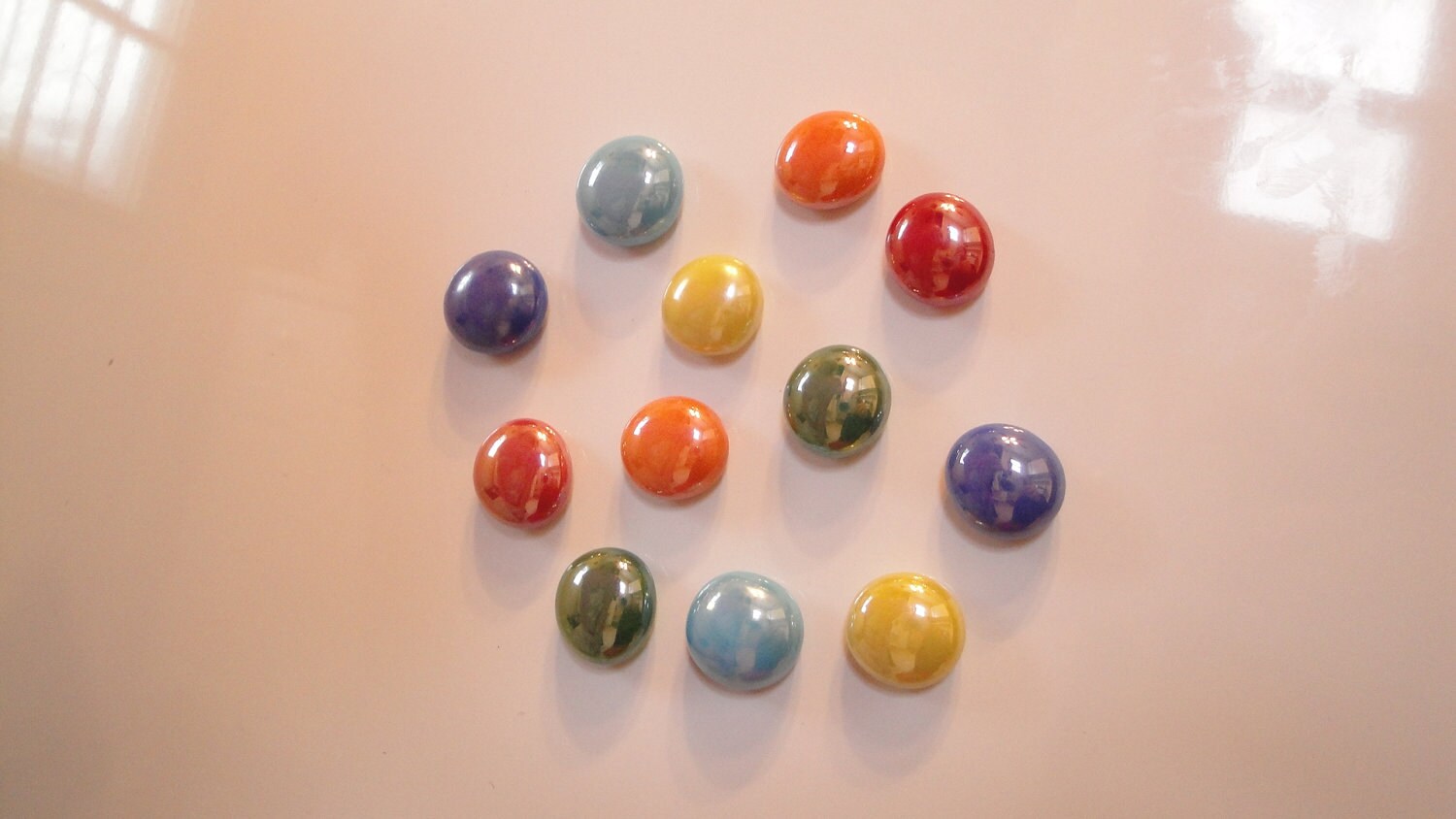 Handmade Glass Pebble Refrigerator Magnets Fiesta Set of - Etsy