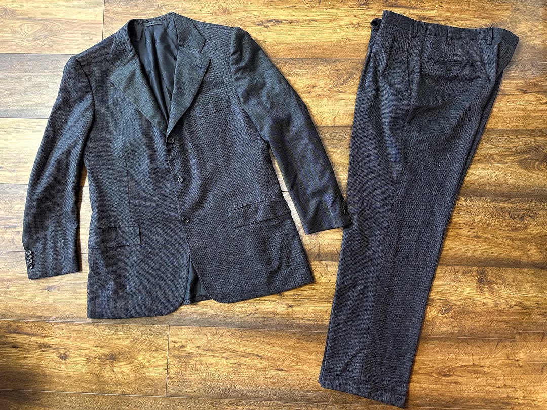 Vintage Men's Suit Kiton Holys Vintage Blazer Jacket Three Button Size ...