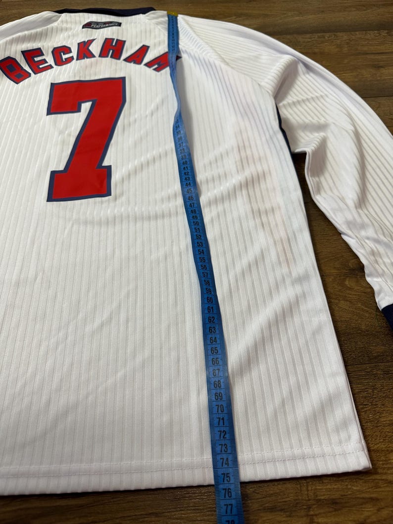 David Beckham 8 England Home Kit World Cup 1998 Soccer Shirt Football ...