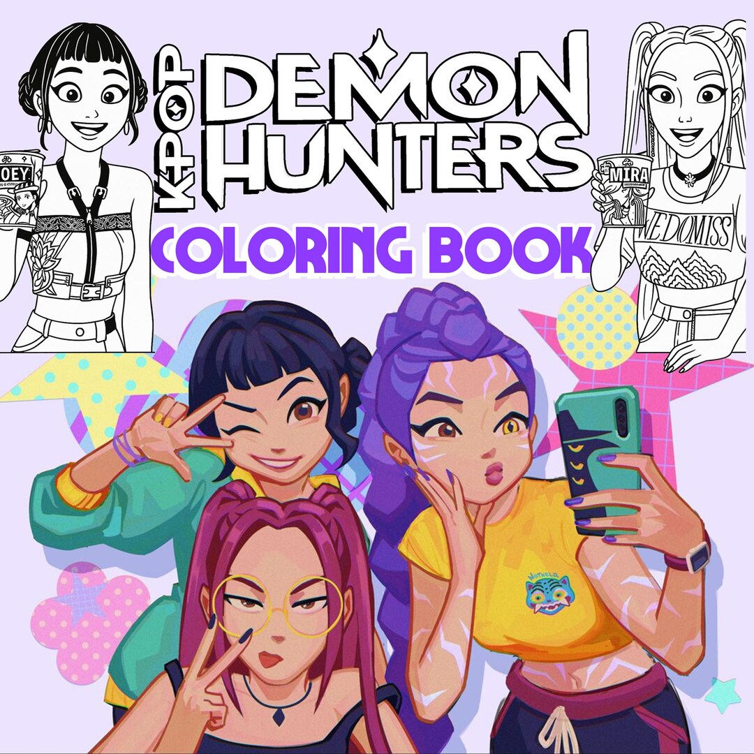 Kpop Demon Hunters Coloring Book | Printable Anime Coloring for Kids ...
