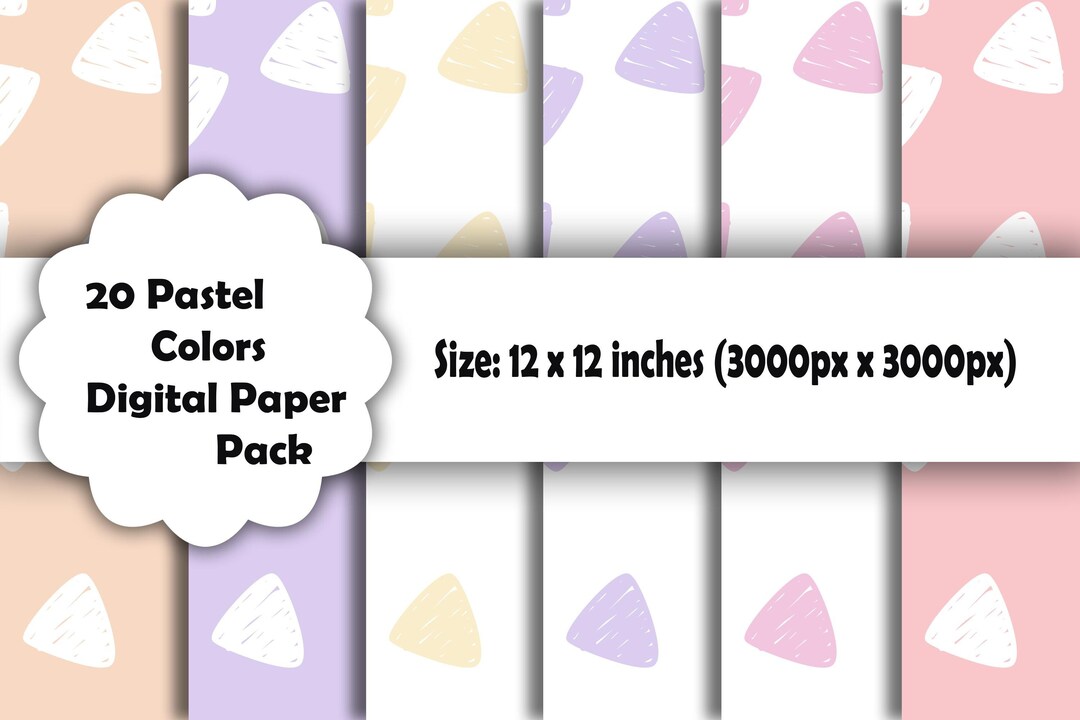 20 Pastel Colors Digital Paper Pack - Etsy