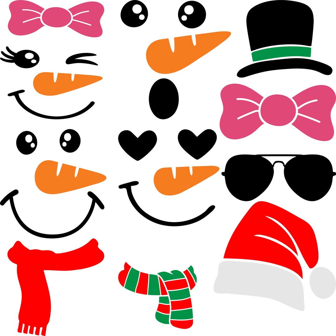 Snowman Face ,cute Snowman - Etsy