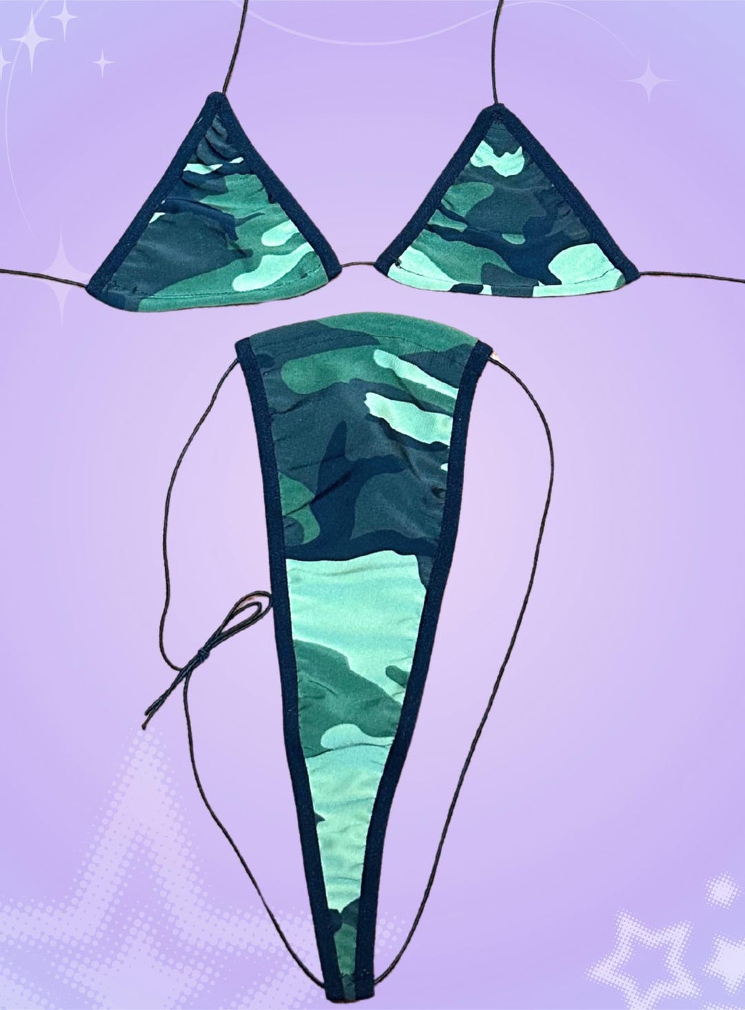 Camo Stripper Microkini | Thong Bikini Exotic Dancewear | Extreme Micro String Bikini - Etsy