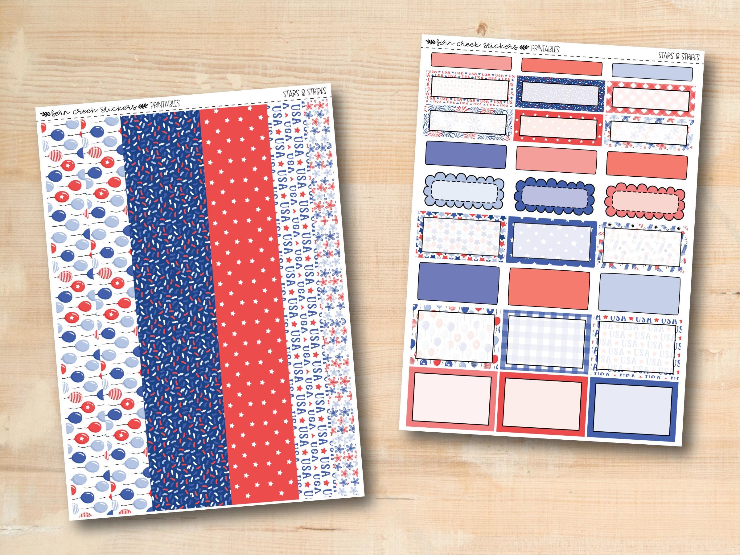 STARS & STRIPES Weekly Printable Sticker Kit - Etsy