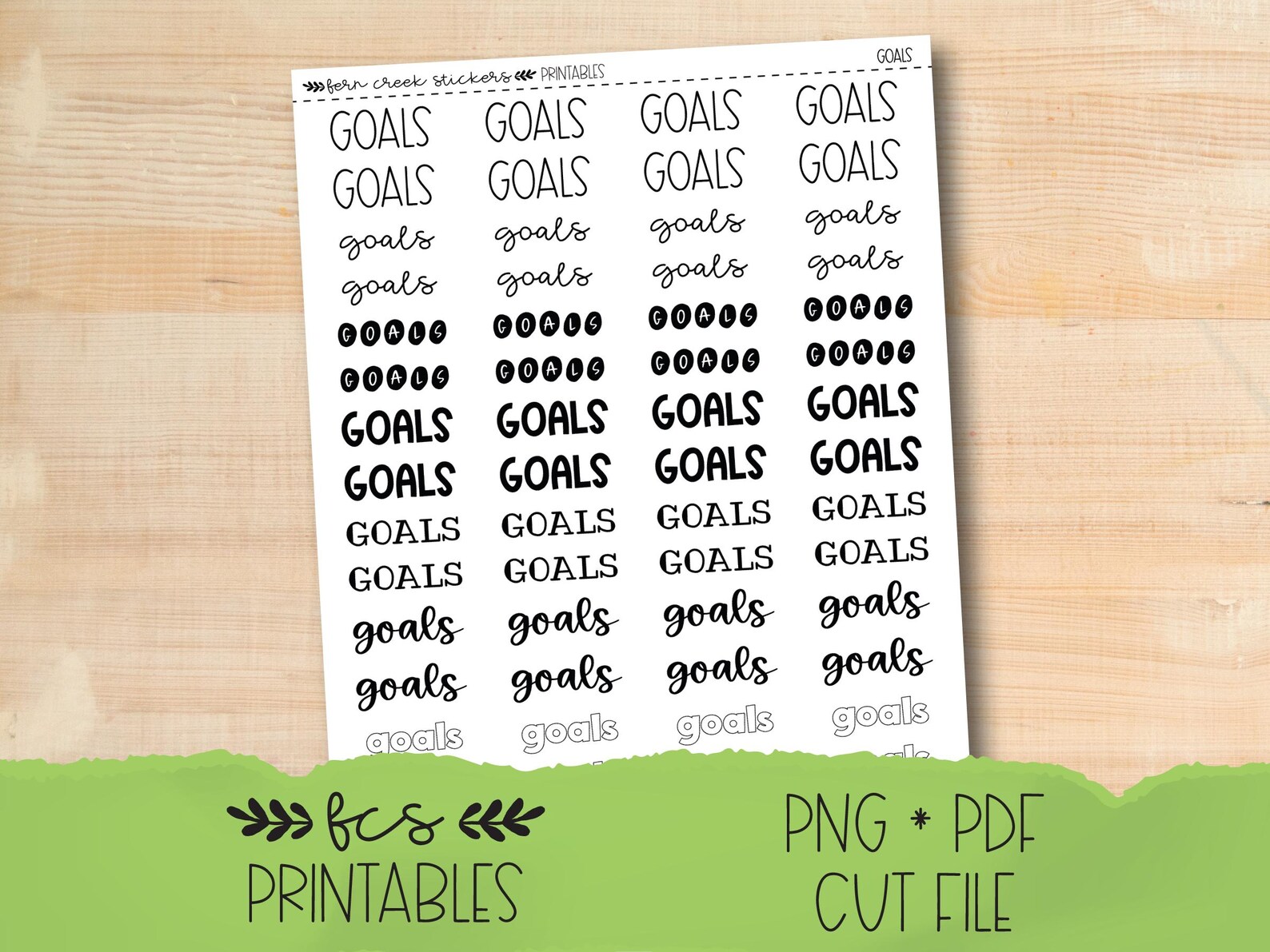 Printable GOALS Mixed Font Scripts - Etsy