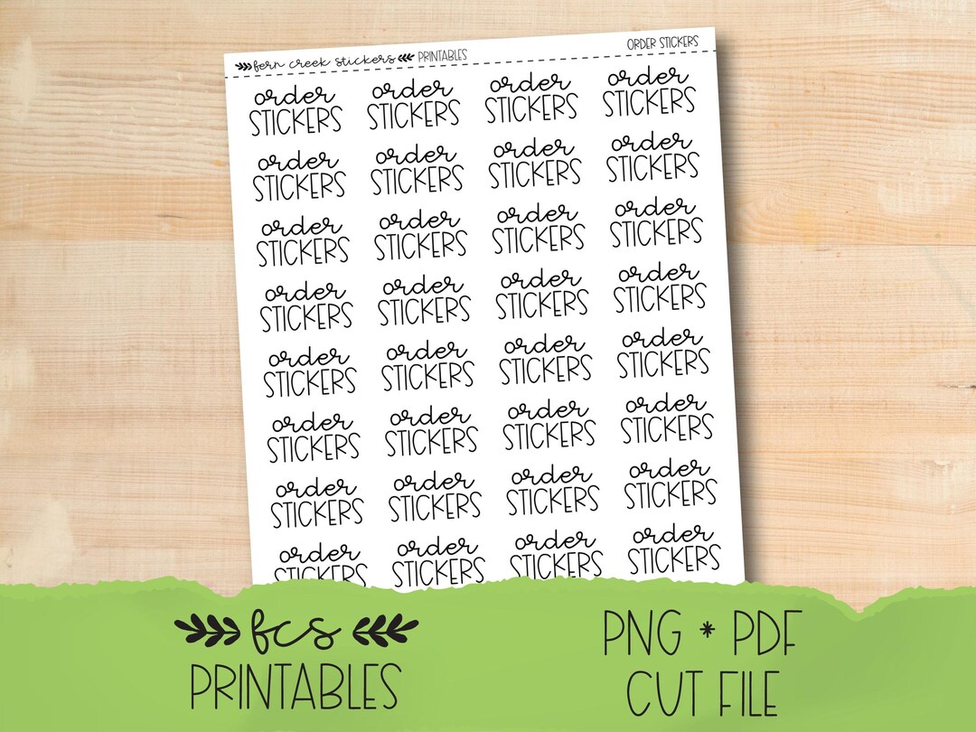 Printable ORDER STICKERS Script Duo Stickers in Four Colorways - Etsy